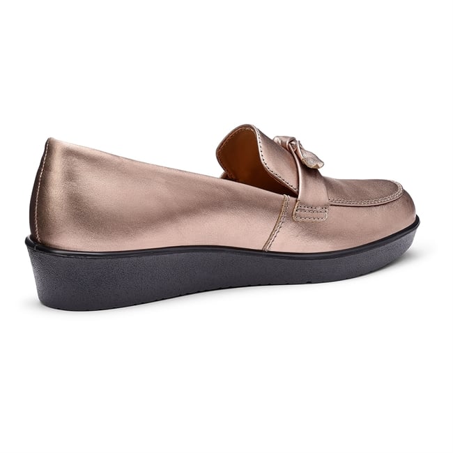 Rose Gold | Women’s Smart Wedge Loafer | Amber Shoes | Hotter UK