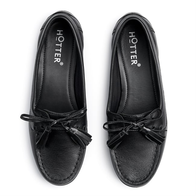 Black | Women’s Leather Moccasin | Bay II Shoes | Hotter UK