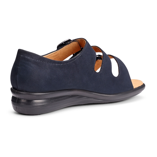 Navy | Women's Stylish Leather Sandal | Bermuda Sandals | Hotter UK