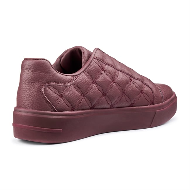 Maroon | Women's Quilted Leather Shoes | Calla Trainers | Hotter UK