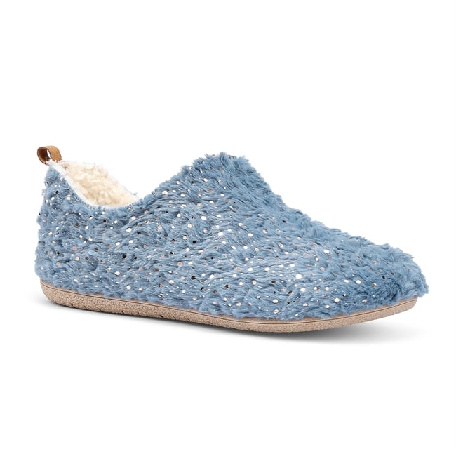 Aquatic Blue Fleck | Women's Faux Fur Slippers | Cosy Slippers | Hotter US
