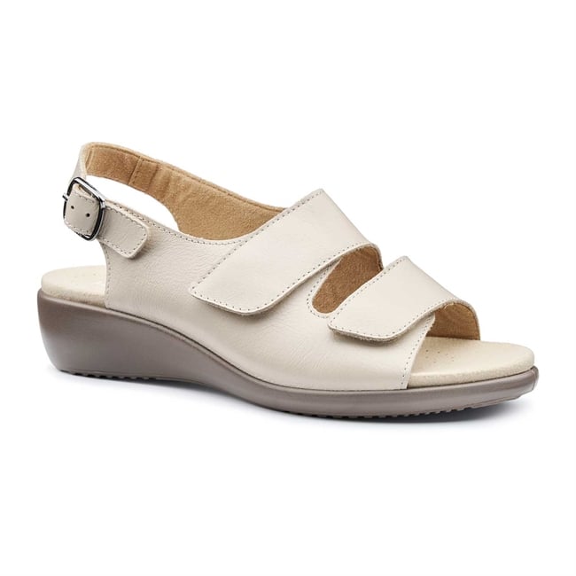Cement | Women’s Adjustable Low Wedge Sandal | Easy II Sandals | Hotter UK