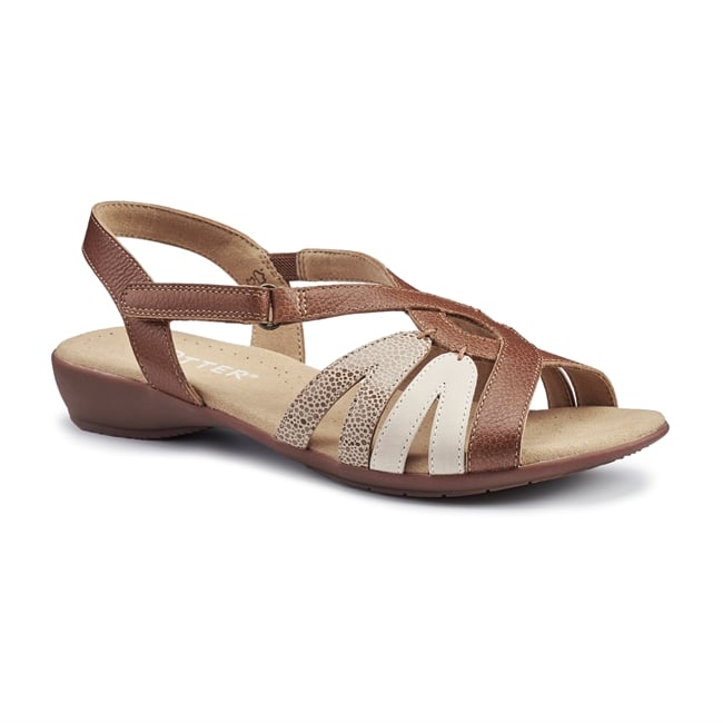 Rich Tan Reptile Multi | Flare Sandals | Hotter UK