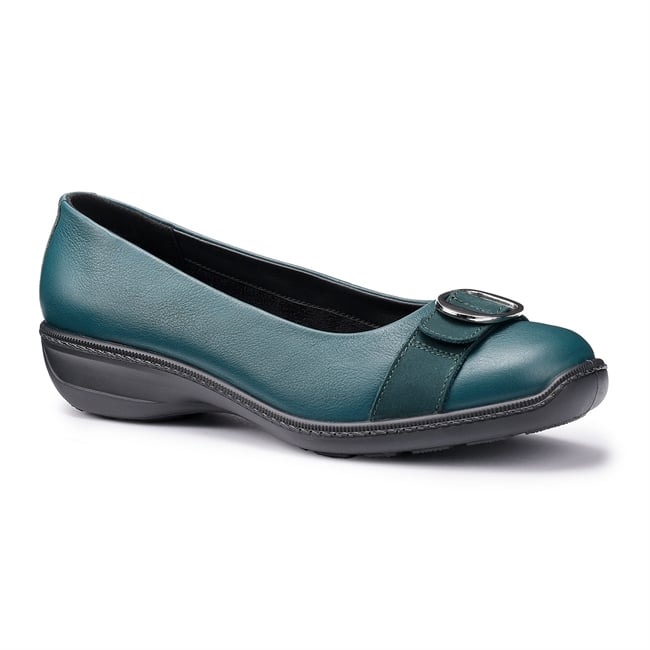 Teal | Women’s Low Wedge Ballet Pump | Grace Shoes | Hotter UK