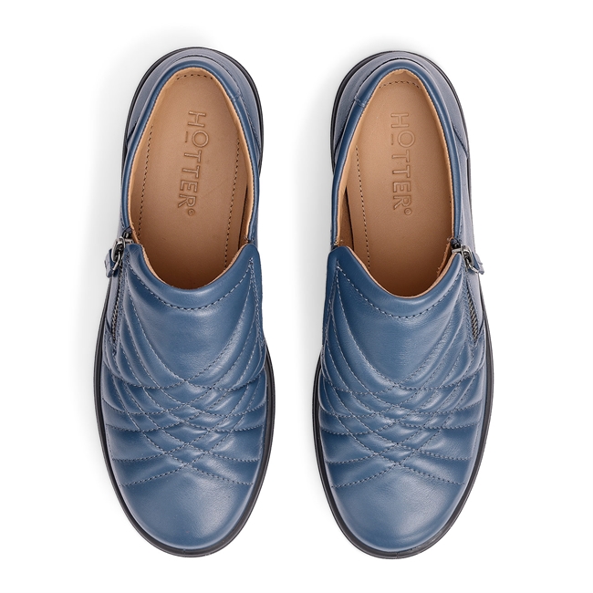 Aquatic Blue | Women’s Quilted Slip-on Trainer | Poppy Trainers | Hotter UK