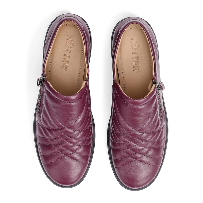 Dark Cherry | Women’s Quilted Slip-on Trainer | Poppy Trainers | Hotter UK