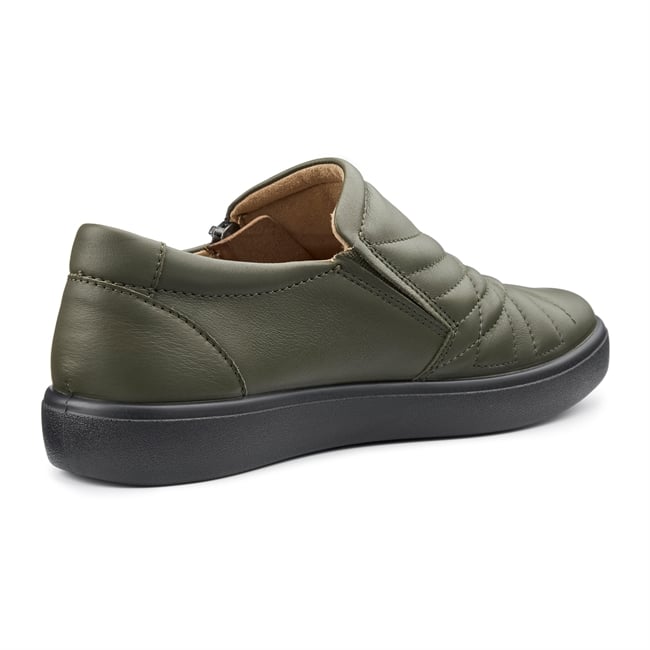 Khaki | Women’s Quilted Slip-on Trainer | Poppy Trainers | Hotter UK