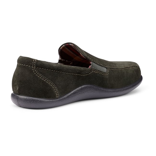 Forest Green Tartan | Men’s Cushioned Leather Slipper | Relax Slippers ...