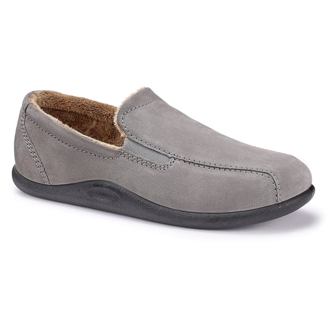 Urban Grey | Men’s Cushioned Leather Slipper | Relax Slippers | Hotter UK