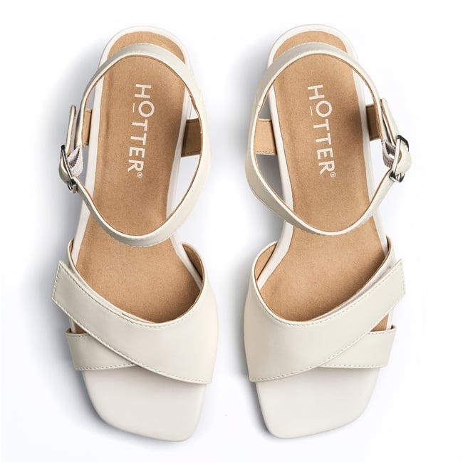 White Sand | Women's Block Heel Sandals | Riviera Sandals | Hotter UK