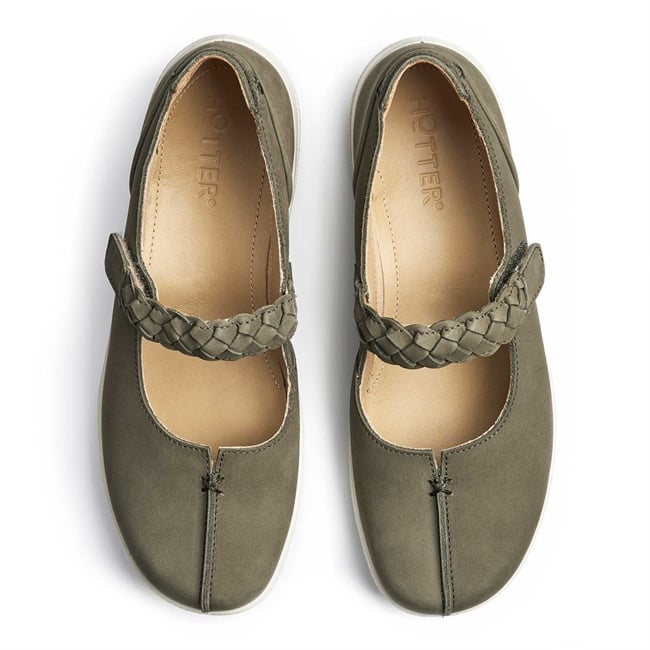 Khaki | Women’s Leather Mary Janes | Shake II Shoes | Hotter UK