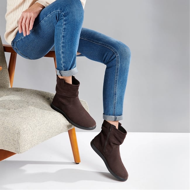 Chocolate | Women’s Ankle Boot With Inside Zip | Sprite Boots | Hotter UK