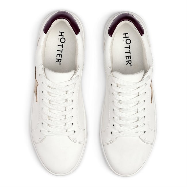 White / Soft Gold | Women's Padded Trainers | Star Trainers | Hotter UK