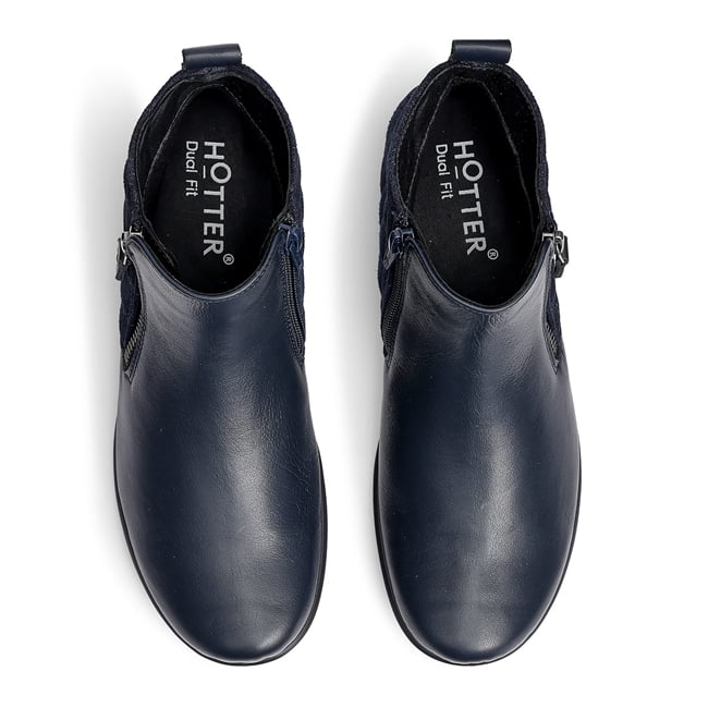 Navy | Women’s Ankle Boot With Twin Zips | Winchester Boots | Hotter UK