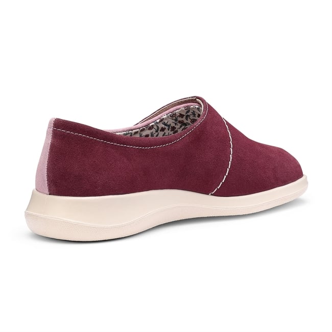 Dark Cherry / Lavender | Women’s Classic Suede Slippers | Wrap Slippers ...