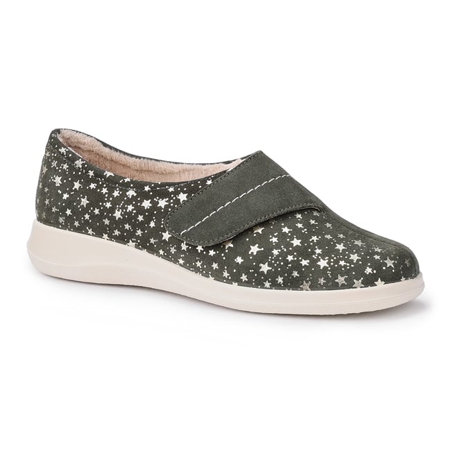 Forest Green Stars | Women’s Classic Suede Slippers | Wrap Slippers ...