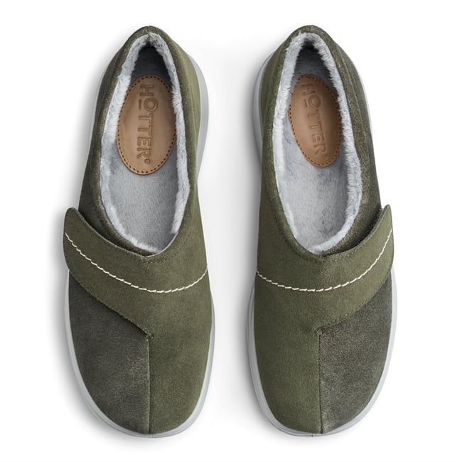Khaki / Forest Green | Women’s Classic Suede Slippers | Wrap Slippers ...