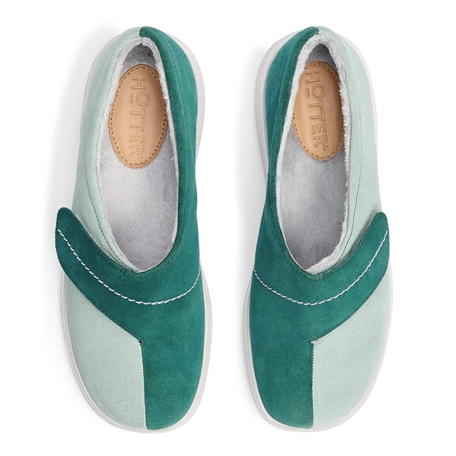 Teal / Sage | Women’s Classic Suede Slippers | Wrap Slippers | Hotter UK