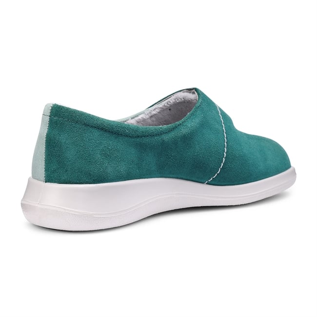 Teal / Sage | Women’s Classic Suede Slippers | Wrap Slippers | Hotter UK