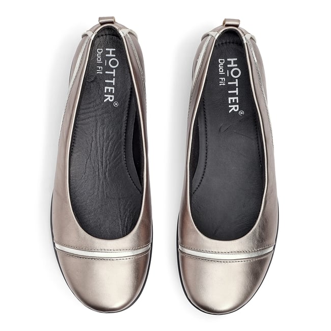 Pewter / Silver | Women's ballet pump | Wren Shoes | Hotter UK