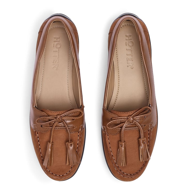 Rich Tan | Women’s Leather Moccasin | Bay II Shoes | Hotter US