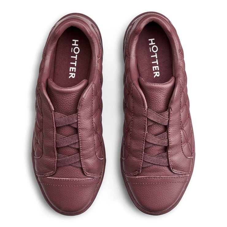 Maroon | Women's Quilted Leather Shoes | Calla Trainers | Hotter UK