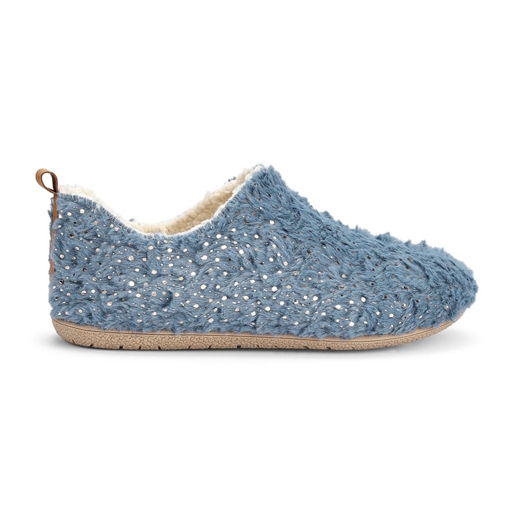Aquatic Blue Fleck | Women's Faux Fur Slippers | Cosy Slippers | Hotter US