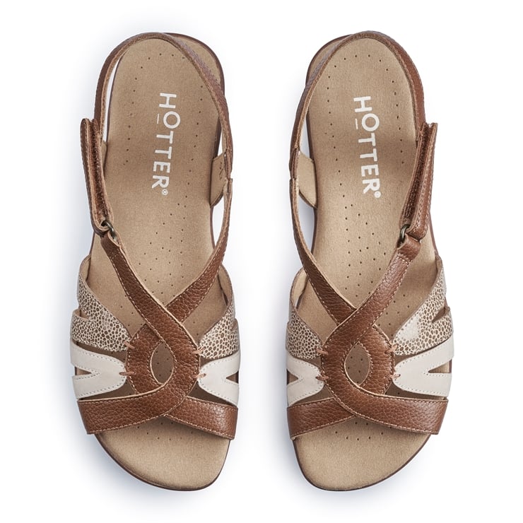 Rich Tan Reptile Multi | Flare Sandals | Hotter US