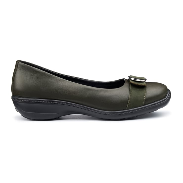 Forest Green | Women’s Low Wedge Ballet Pump | Grace Shoes | Hotter UK