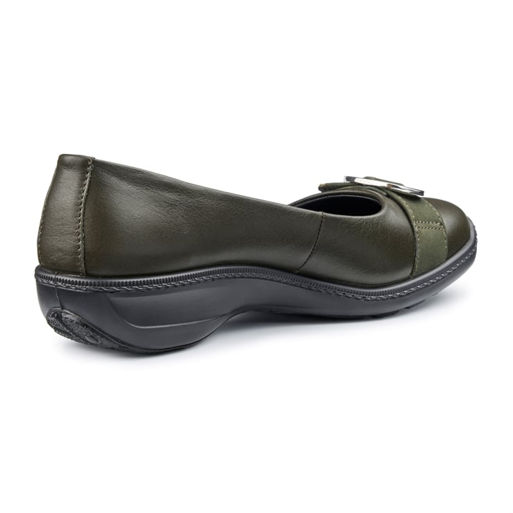 Forest Green | Women’s Low Wedge Ballet Pump | Grace Shoes | Hotter UK