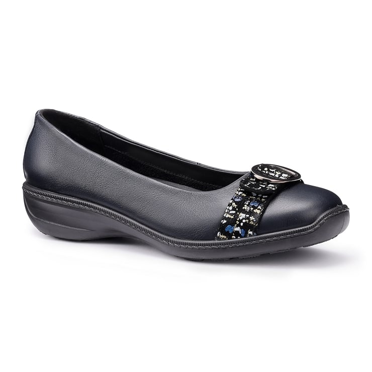 Navy / Midnight Tweed | Women’s Low Wedge Ballet Pump | Grace Shoes ...