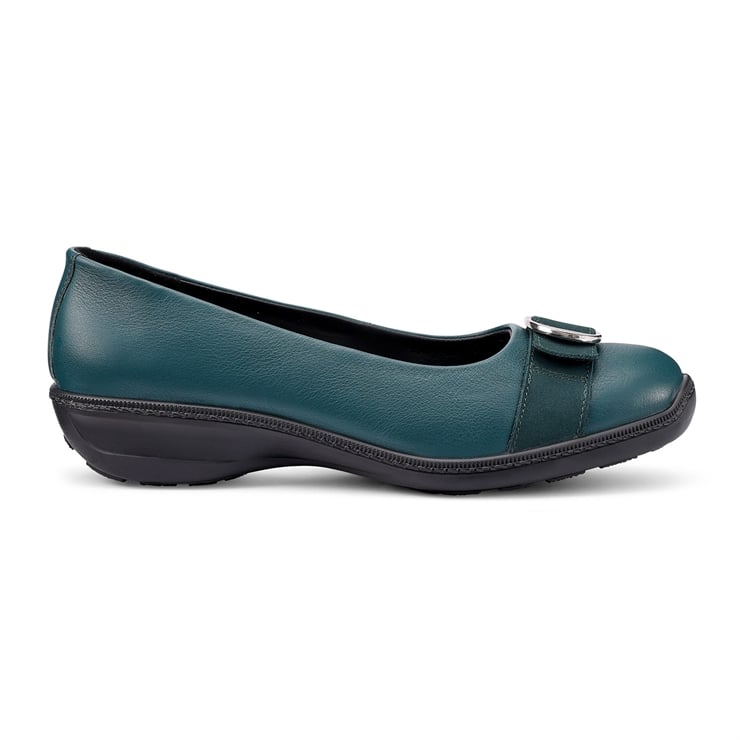 Teal | Women’s Low Wedge Ballet Pump | Grace Shoes | Hotter UK