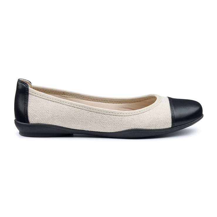 Beige / Black | Women’s Vegan Friendly Ballerina | Ivy Shoes | Hotter UK