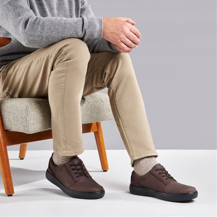 Chocolate | Men’s Oiled Nubuck Shoe With Laces | Jasper Trainers ...