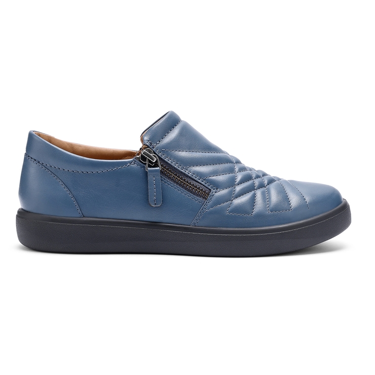 Aquatic Blue | Women’s Quilted Slip-on Trainer | Poppy Trainers | Hotter UK