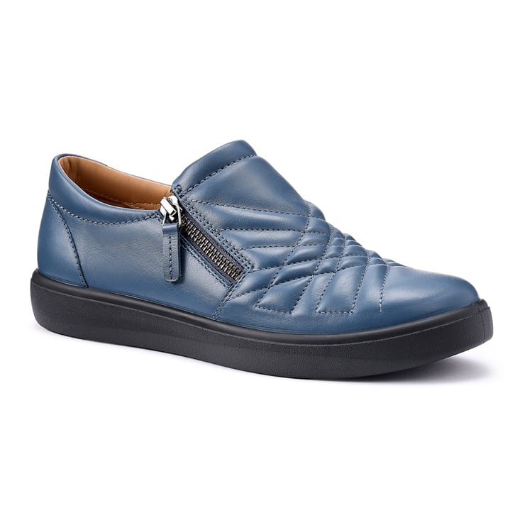 Aquatic Blue | Women’s Quilted Slip-on Trainer | Poppy Trainers | Hotter UK