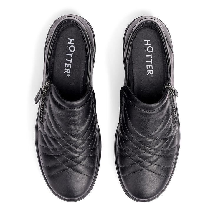Black | Women’s Quilted Slip-on Trainer | Poppy Trainers | Hotter UK