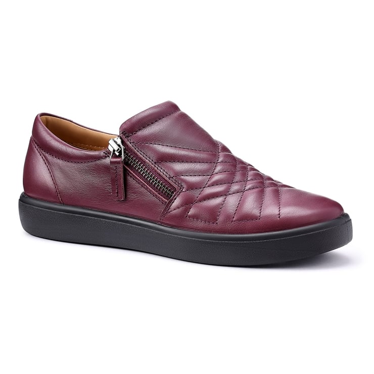 Dark Cherry | Women’s Quilted Slip-on Trainer | Poppy Trainers | Hotter UK