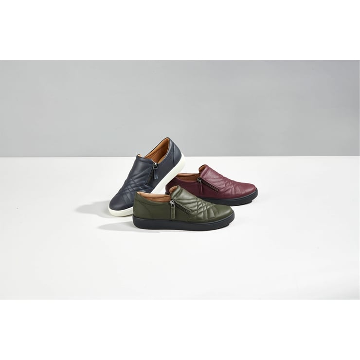 Khaki | Women’s Quilted Slip-on Trainer | Poppy Trainers | Hotter UK