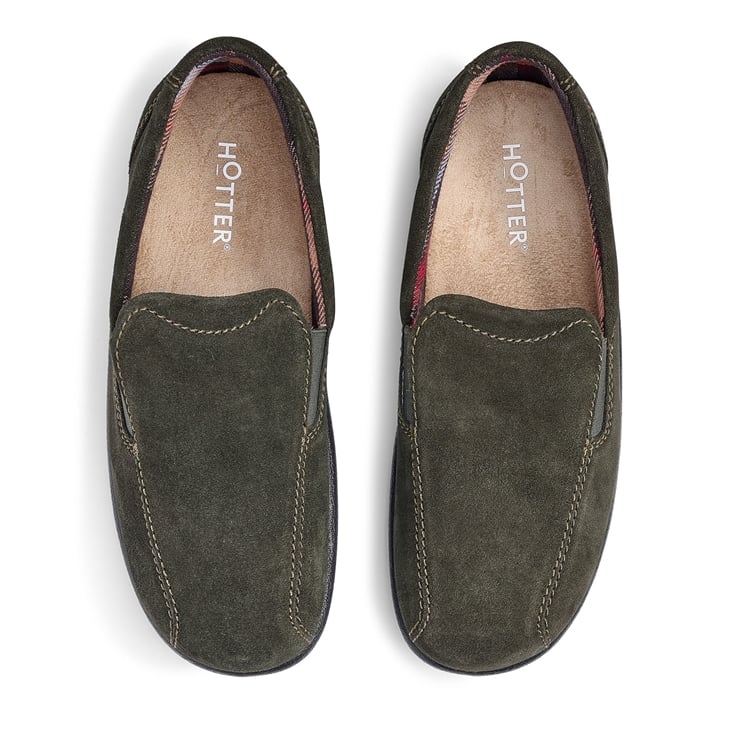 Forest Green Tartan | Men’s Cushioned Leather Slipper | Relax Slippers ...