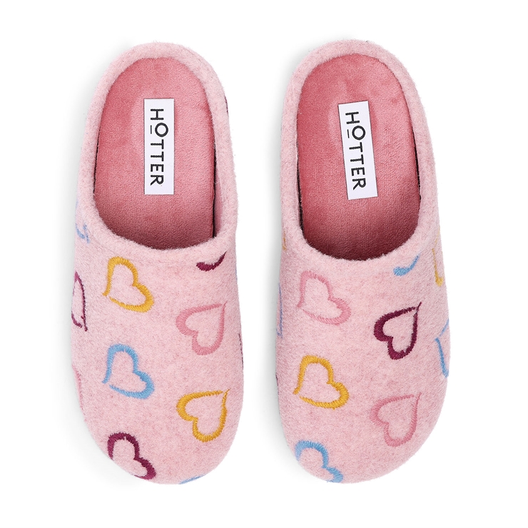 Soft Pink Hearts | Women's Slip On Slippers | Season Slippers | Hotter US
