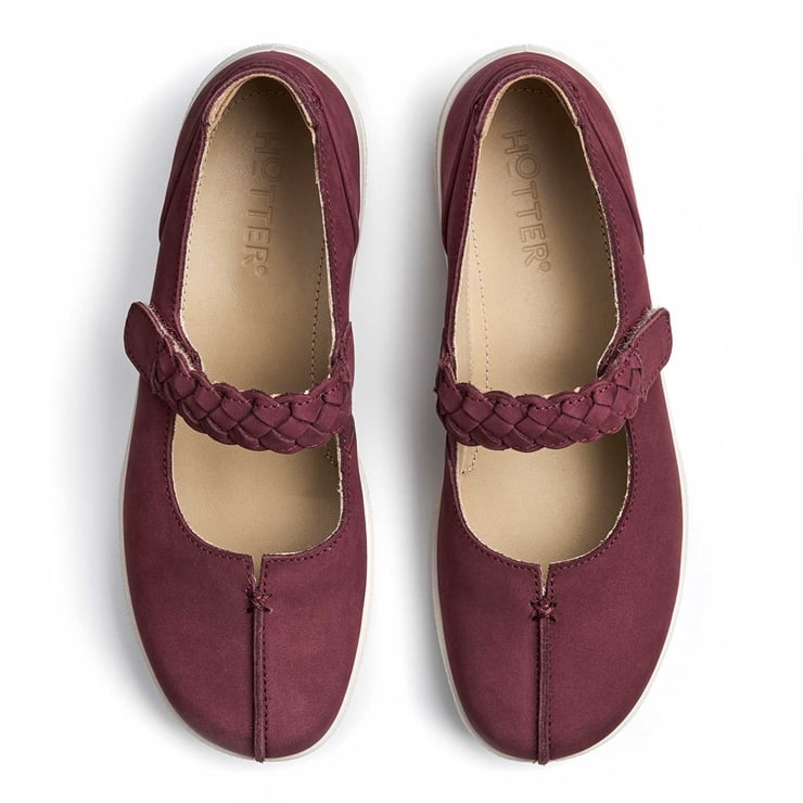 Maroon | Women’s Leather Mary Janes | Shake II Shoes | Hotter UK