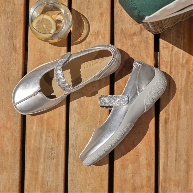 Silver | Women’s Leather Mary Janes | Shake II Shoes | Hotter UK