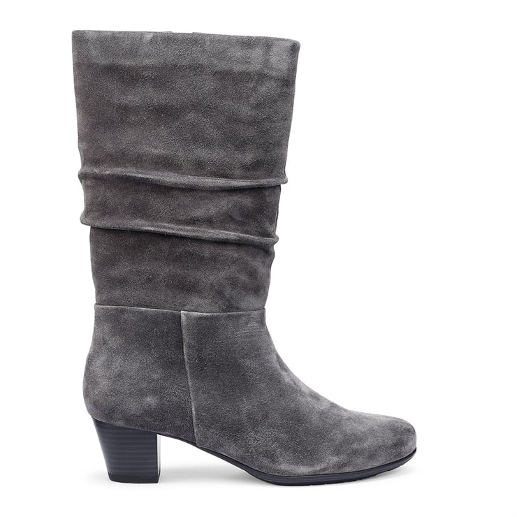 Smokey Grey | Women’s Calf Length Suede Boot | Sloane Boots | Hotter UK