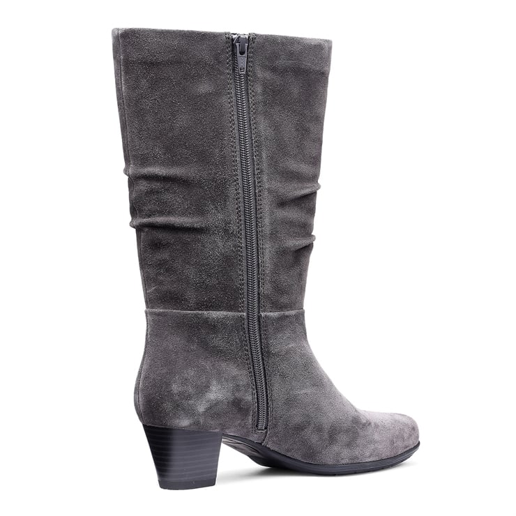 Smokey Grey | Women’s Calf Length Suede Boot | Sloane Boots | Hotter UK