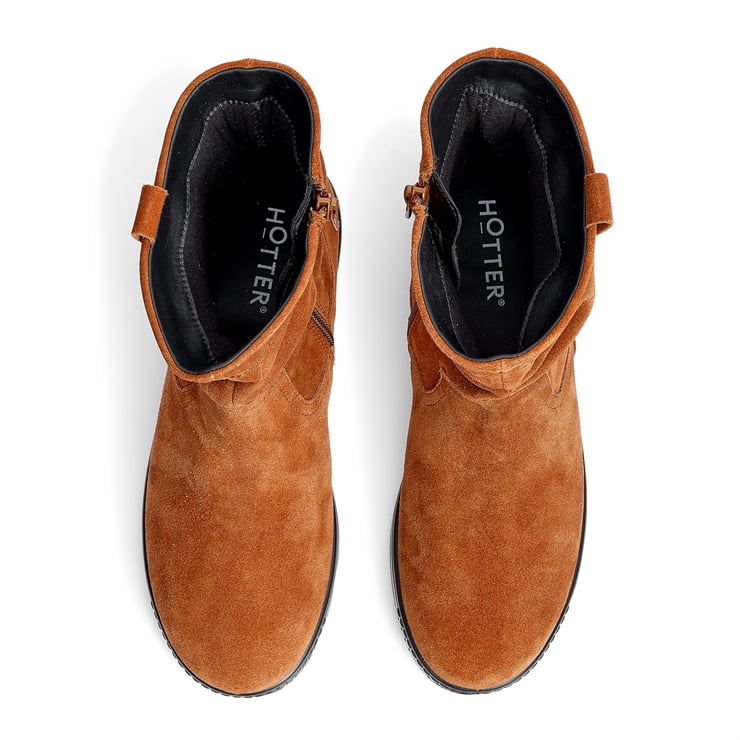Rich Tan | Women’s Ankle Boot With Inside Zip | Sprite Boots | Hotter US