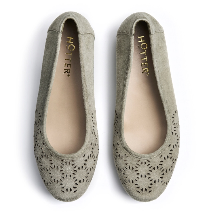 Moss | Women's Slip-On Ballerina Shoes | Swan Shoes | Hotter UK