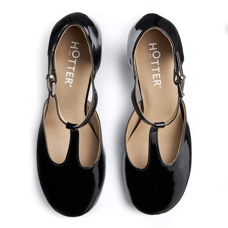 Black | Women's T-Bar Heels | Tempo Heels | Hotter UK