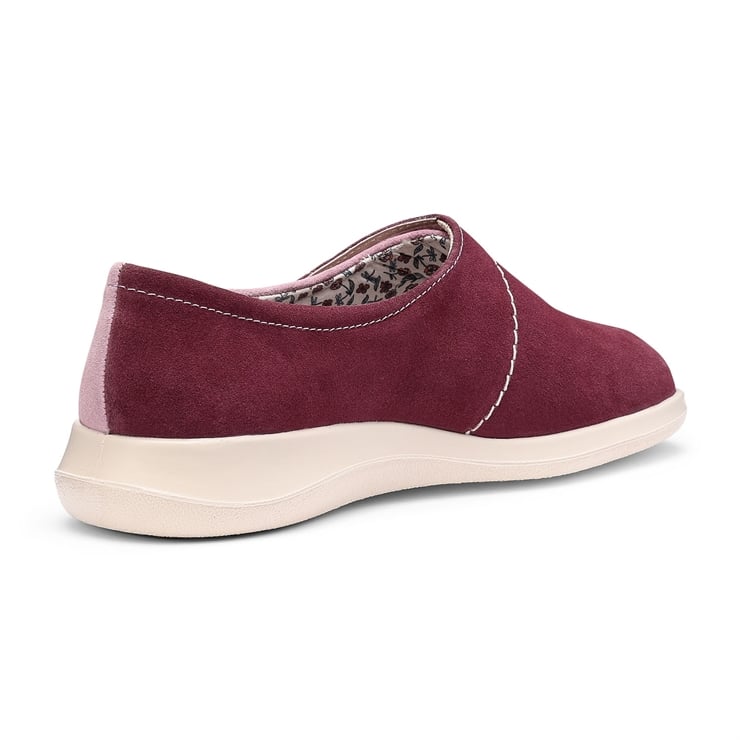 Dark Cherry / Lavender | Women’s Classic Suede Slippers | Wrap Slippers ...