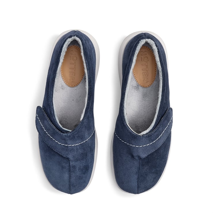 French Navy | Women’s Classic Suede Slippers | Wrap Slippers | Hotter UK